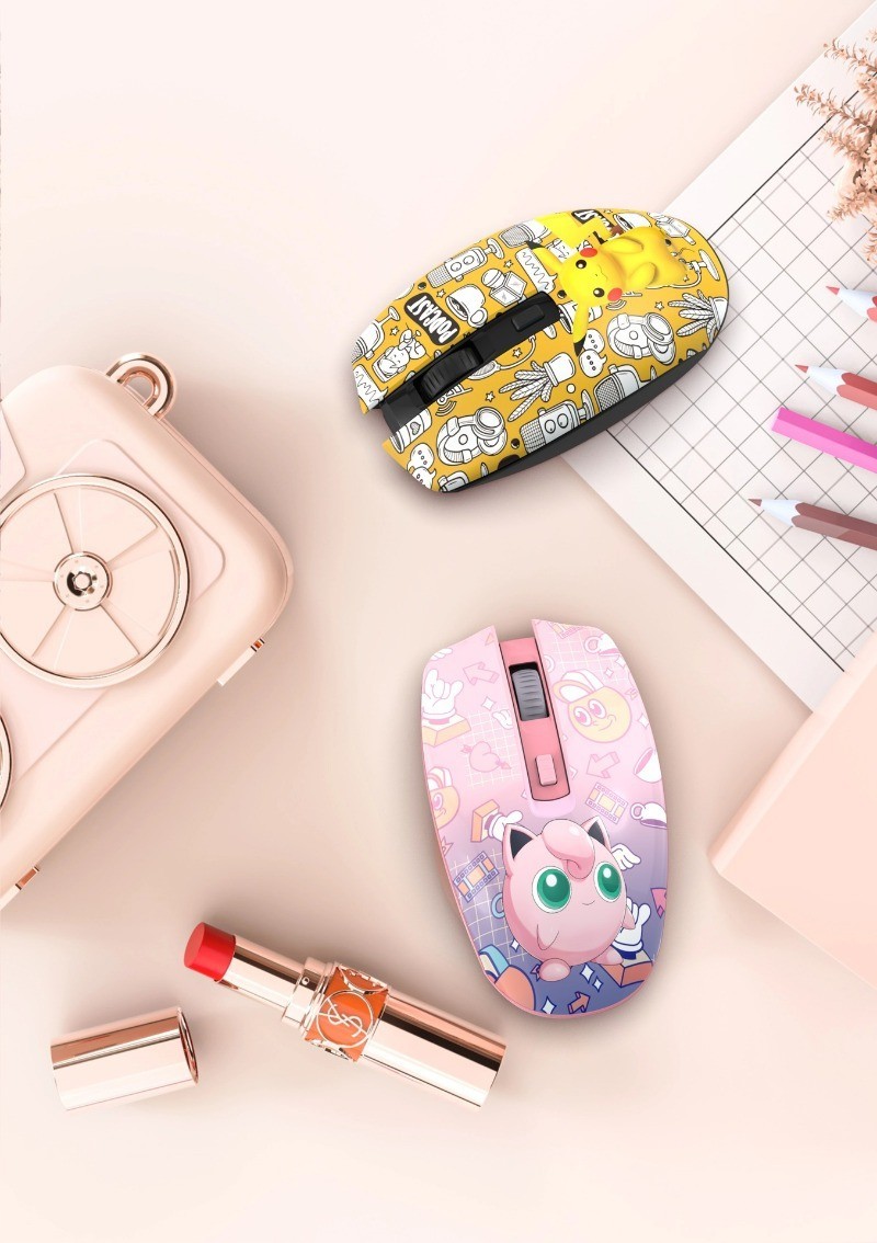 Pokémon T3 Wireless Mouse Pikachu Cute Silent Rechargeable Mice 2.4G ...