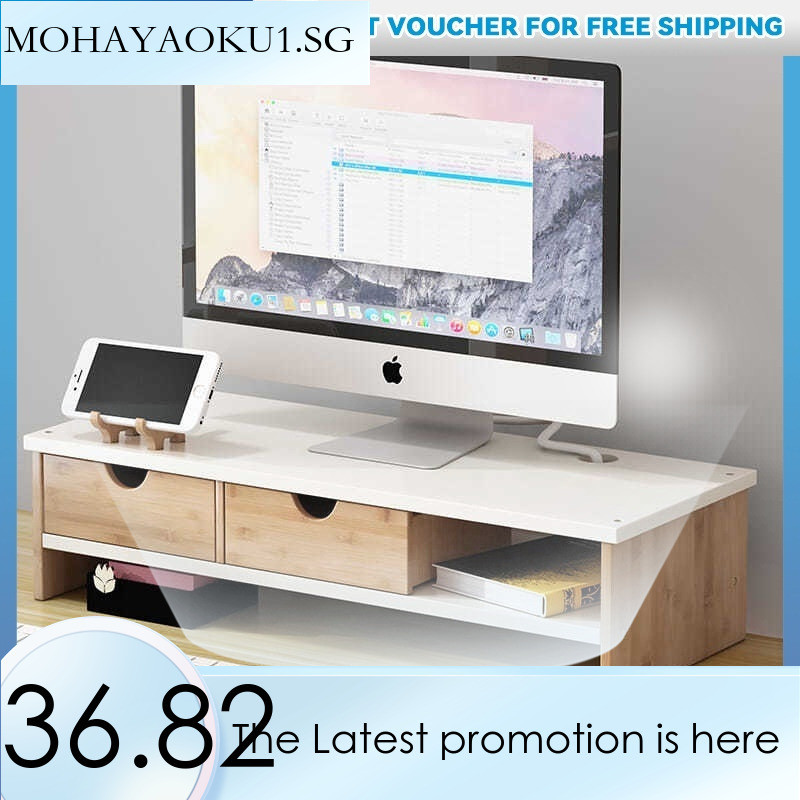 Organize Tabletop Storage Stand Double-Deck With 2 Drawers For Desktop ...