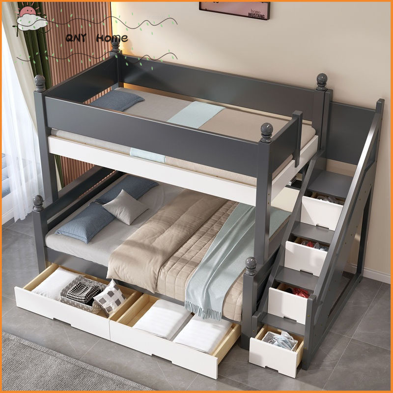 XXY Bunk Bed Frame Double Loft Height Solid Wood Height Adjustable Bunk ...