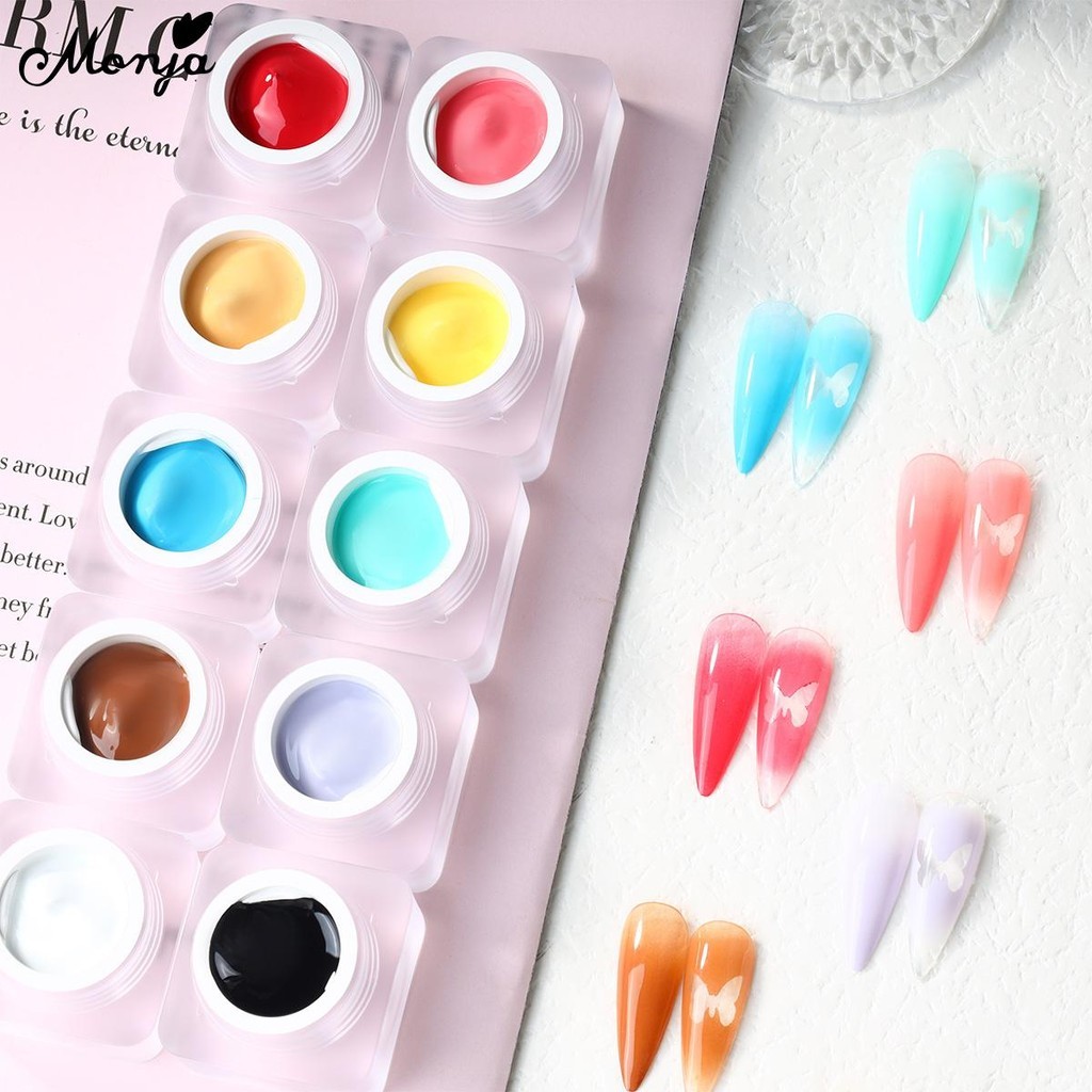 Monja 8ml Nail Art UV Gel Painting Drawing Gradient Pat Quick Dry No ...