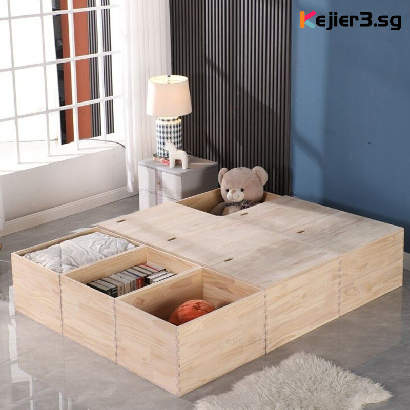 Solid Wood Tatami Bed Frame Combination Type Bed Widen Platform Bed ...