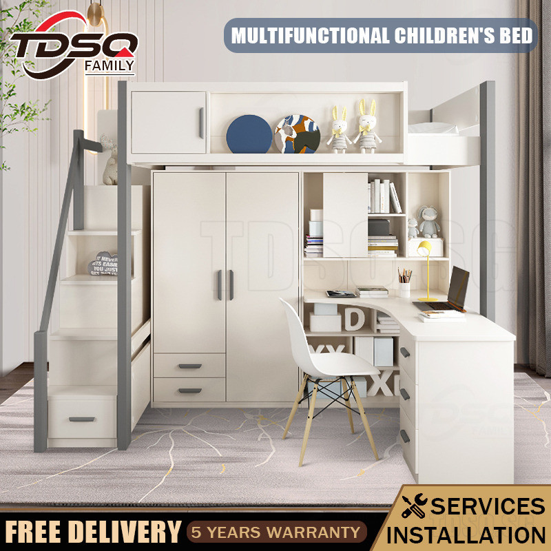 TDSQ Loft Bed Upper Bed With Desk Apartment Duplex Upper Bunk ...