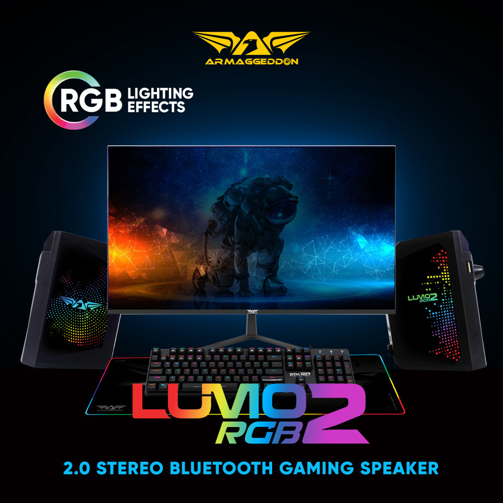 Armaggeddon Lumo 2 RGB Bluetooth 5.3 Gaming Speaker | 2.0 Stereo | Low ...