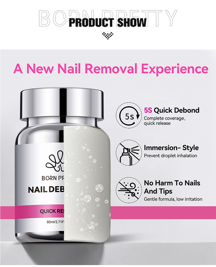 BORN PRETTY 80ml Nail Glue Remover Glue Off for False Nails Press ON ...