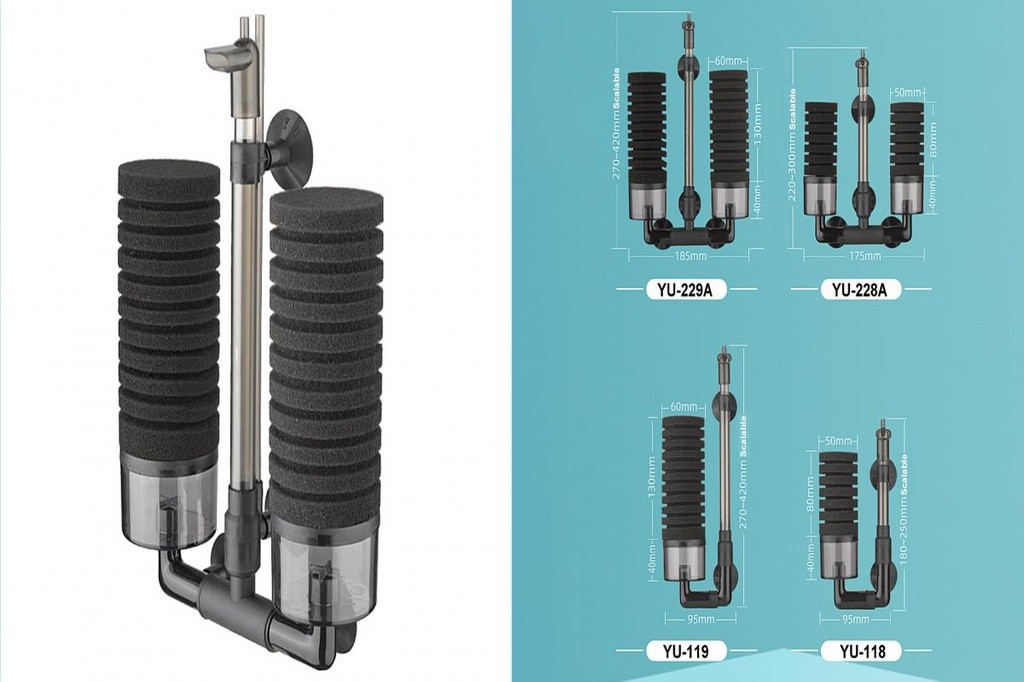 RAN Dual Sponge Filter - Effective Aquarium Bio-Filtration with Air ...