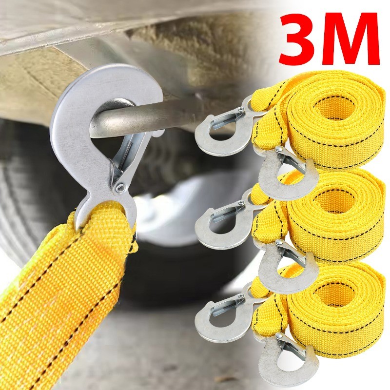 6600LBS Break Strength Tow Strap 3M, Heavy-Duty Nylon Car Towing Rope ...