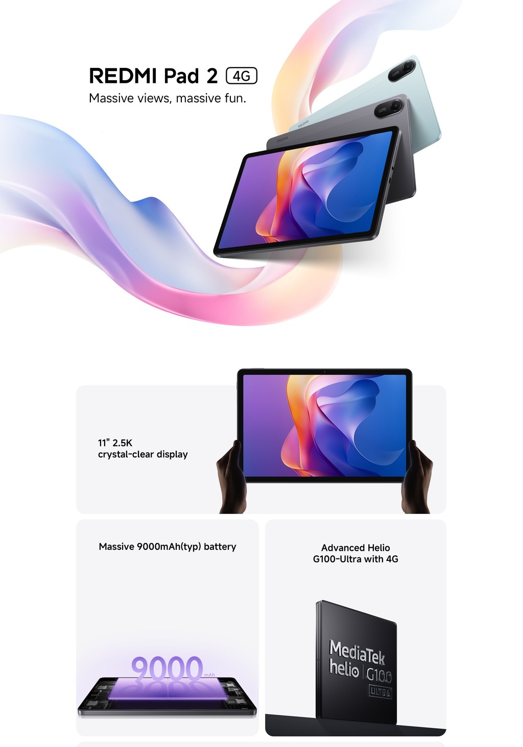 Redmi Pad 2 4G (8GB RAM + 256GB ROM) | Tablet | Shopee Singapore