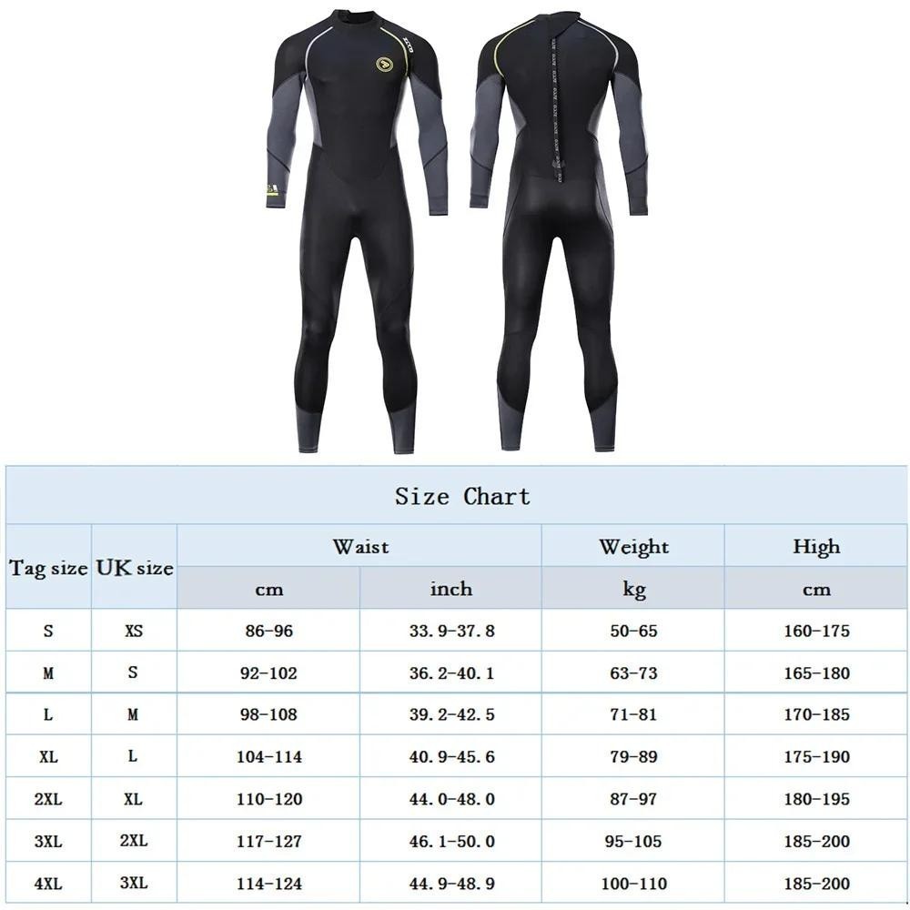 [Toronto1] 1.5mm Men's Long Wetsuit SBR Neoprene Material Warm Fleece ...