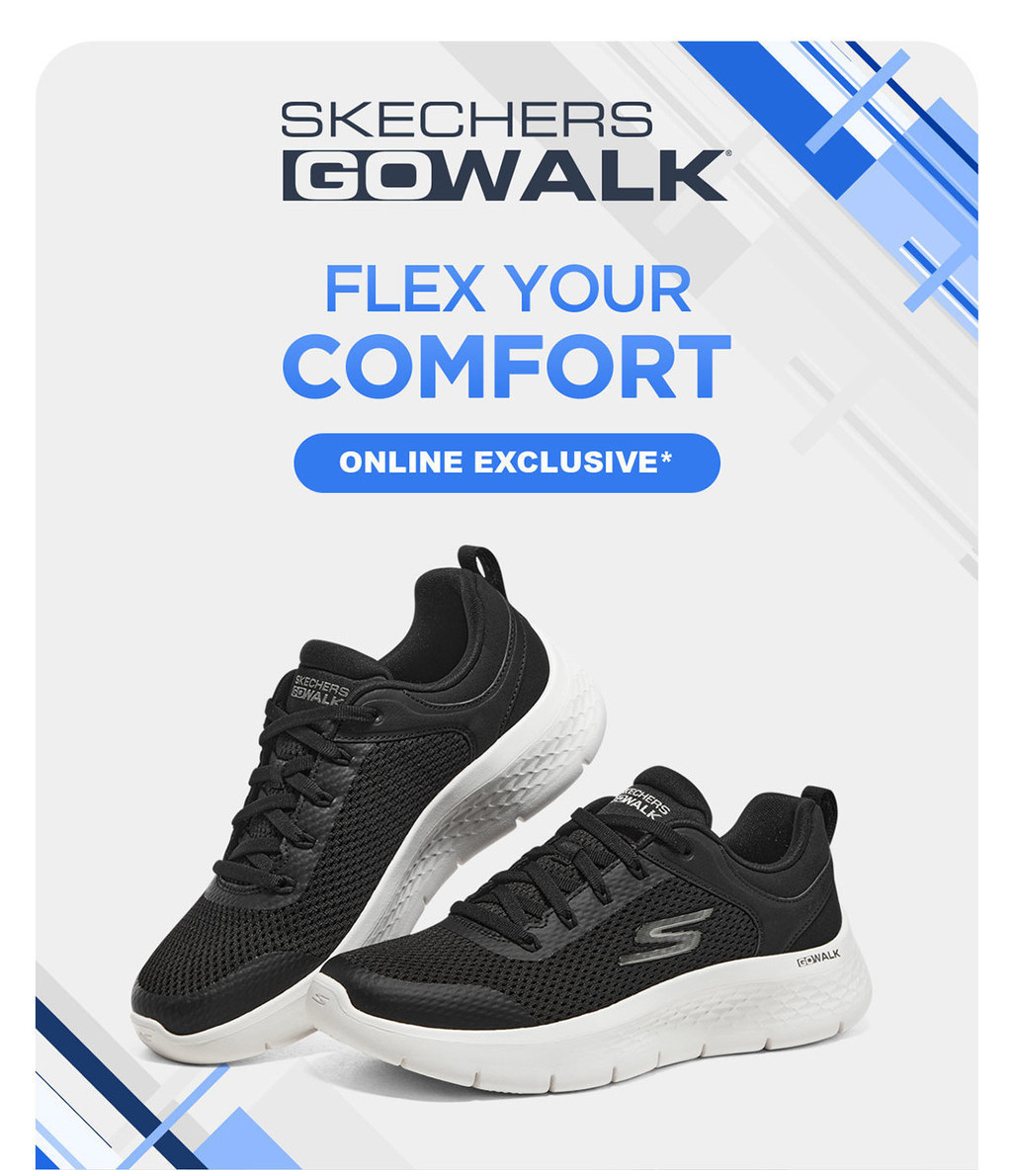 Skechers Online Exclusive Women GOwalk Flex Caley Walking Shoes - 124817-BKW Air-Cooled Goga Mat ...