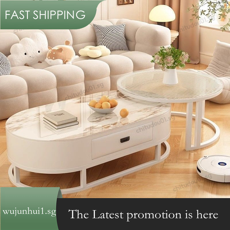 wujunhui1.sg Side Table Extendable Oval Coffee Table For Small Living ...