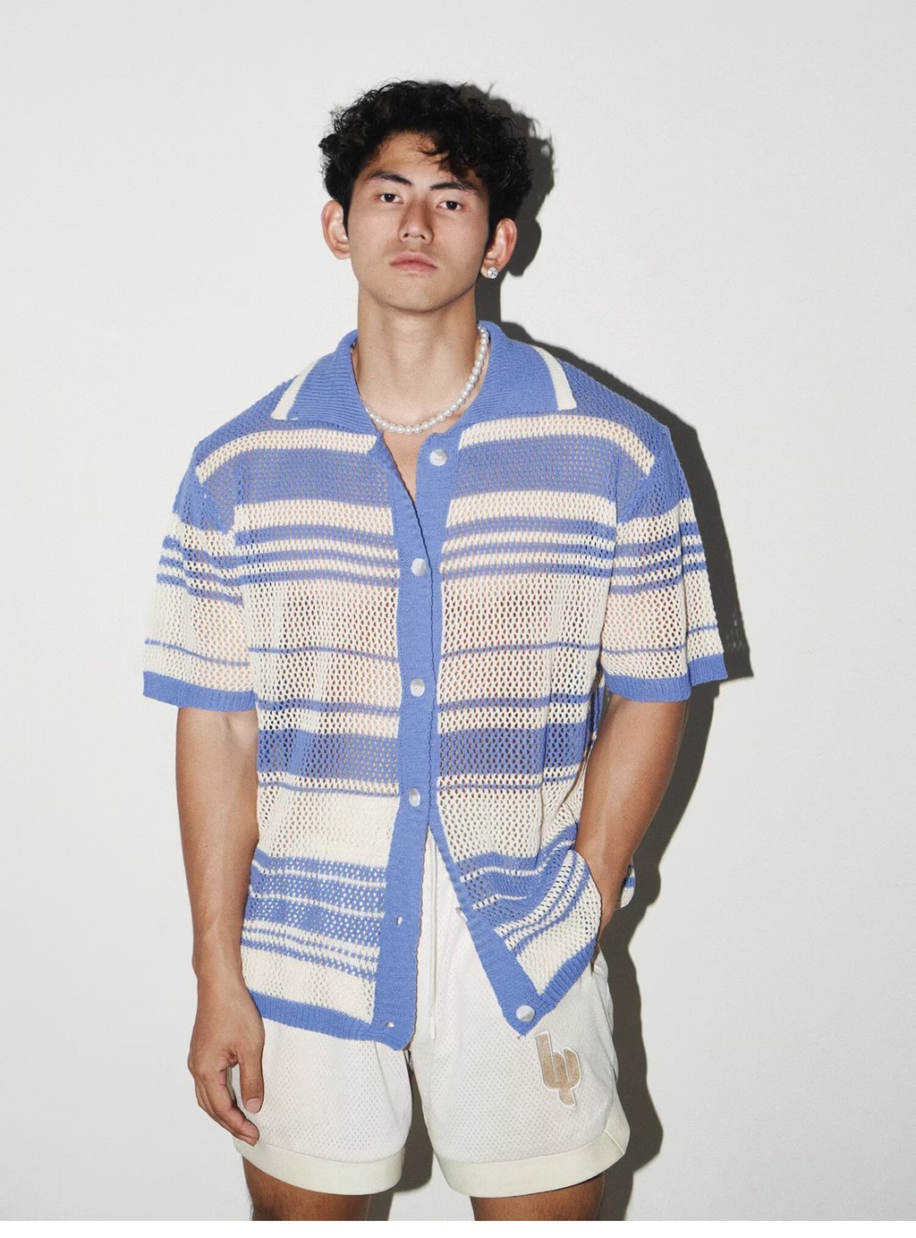Summer Retro Casual Loose Street Wear Niche Striped Shirt | Shopee ...