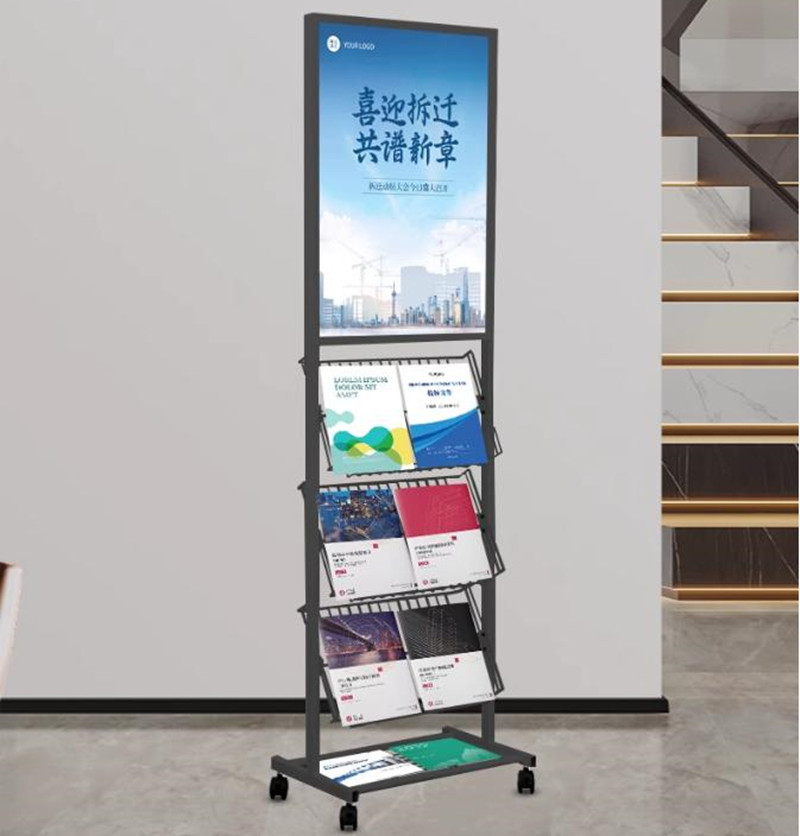 4-Tier Metal Poster Stand Newspaper Shelf Studio Shooting Display ...