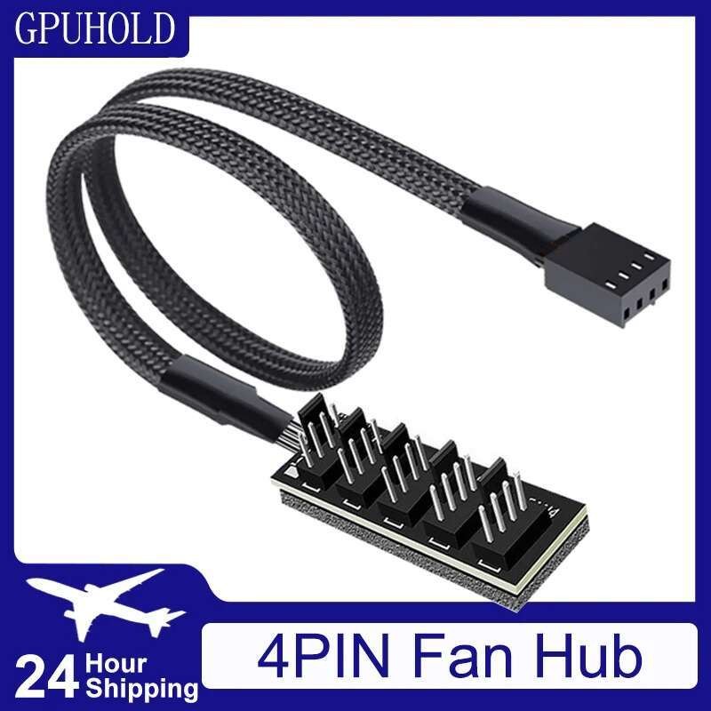 JEYI PWM Fan Hub 1 to 5/6 PC CPU Cooling 4PIN Fan Power Cable Hub ...