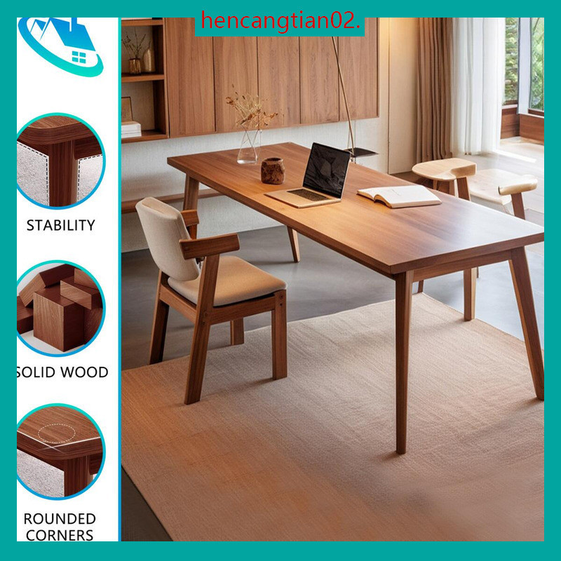 Solid Wood Study Table Large Desktop Computer Table Increase In Height ...