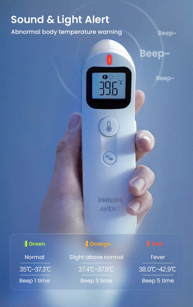 Philips Infrared Forehead Thermometer 3modes Multiple Use Battery Power ...