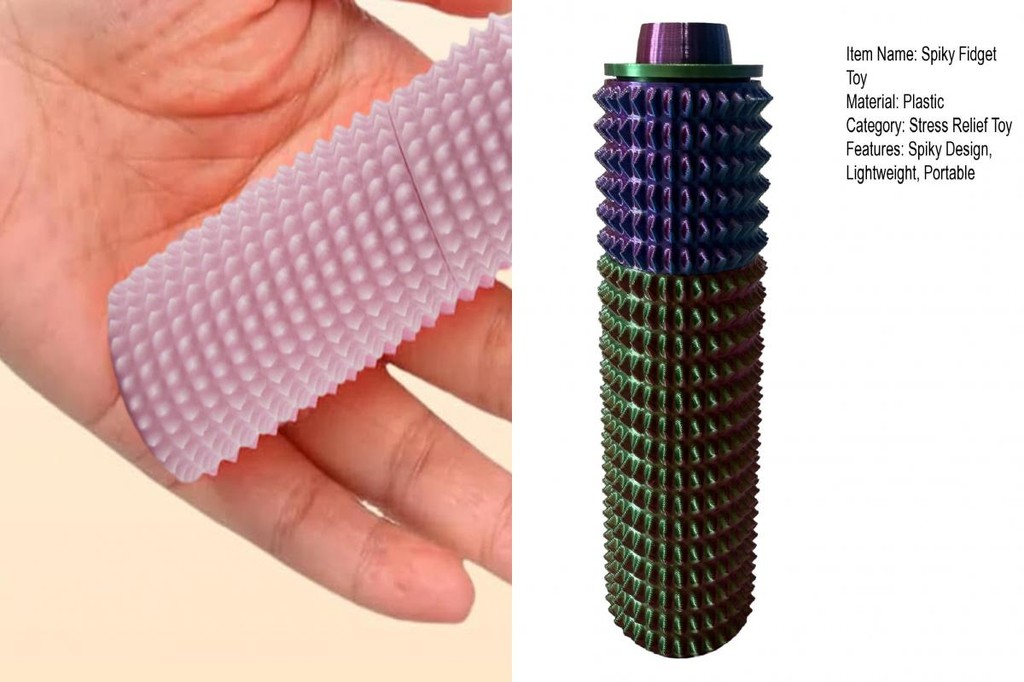 Spiky Fidget Toy with Rotatable Head Spiky Grippie Stim Fidget Toy ...