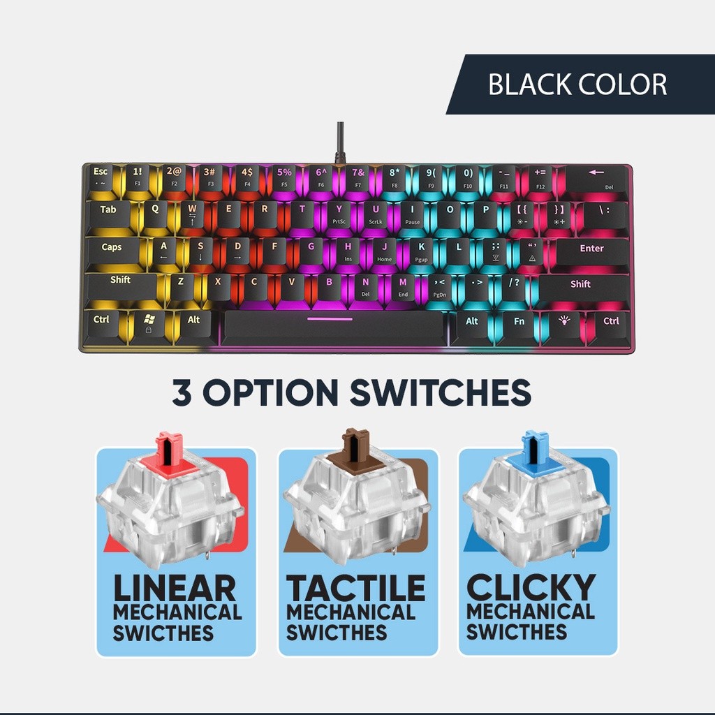 Armaggeddon MKA-1C Neo 60% Mechanical Gaming Keyboard | 61 Key ...