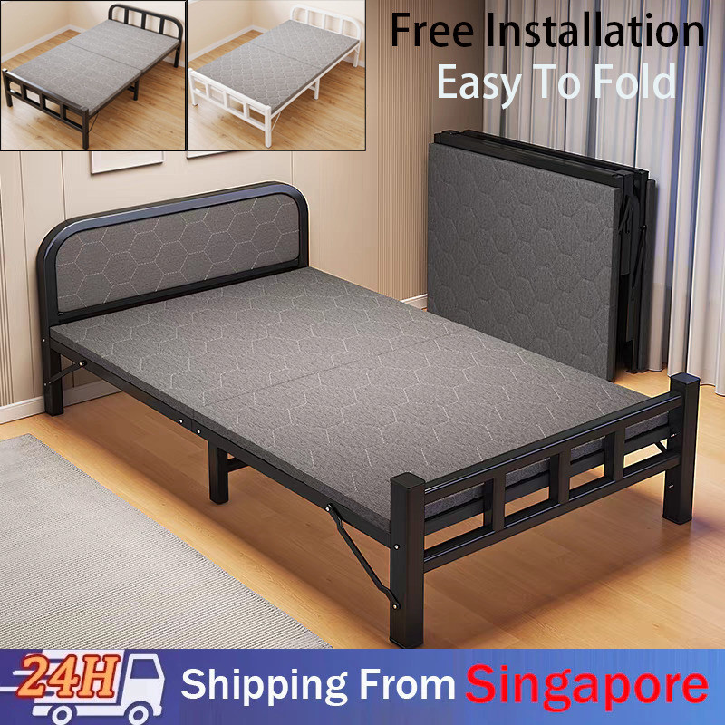 SG Stock Foldable Bed Portable Folding Bed Metal Foldable Portable ...