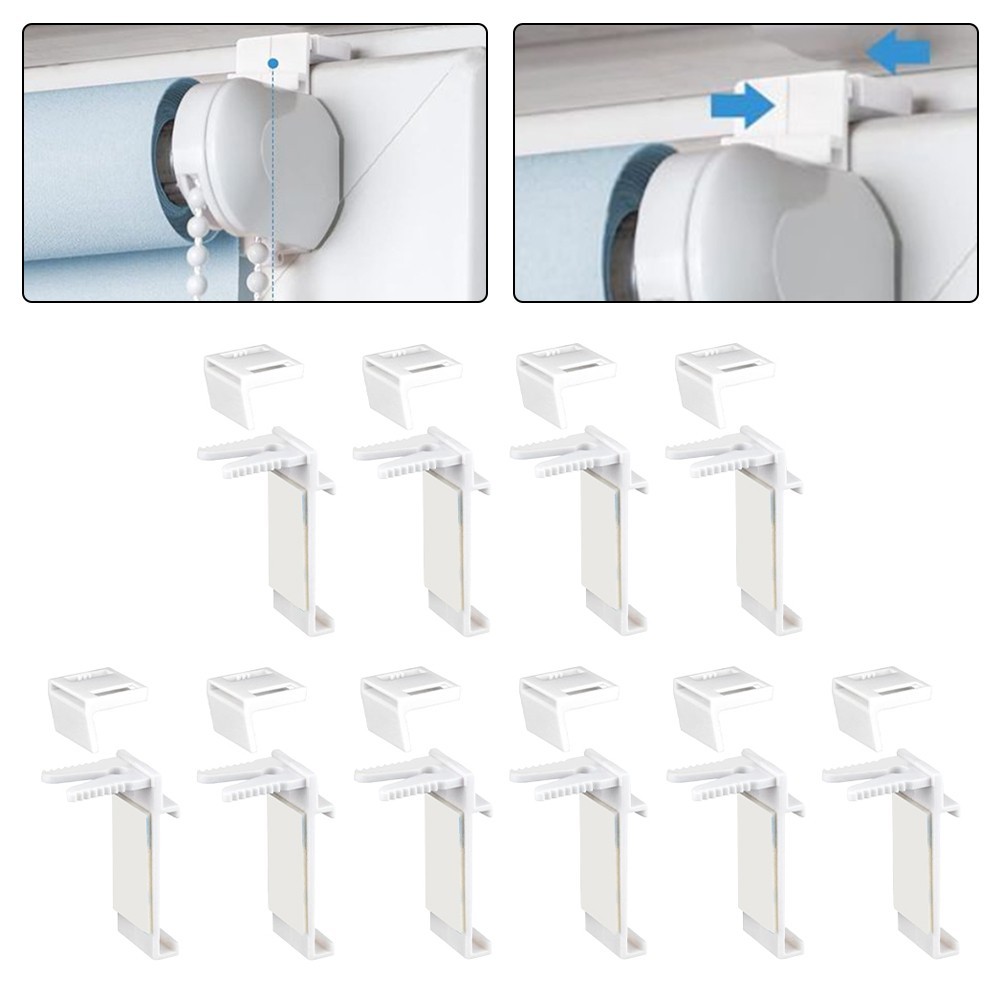 [MOTOLL] Blind Brackets No-Drill Pack of 10 Double Roller Blind Clamp ...
