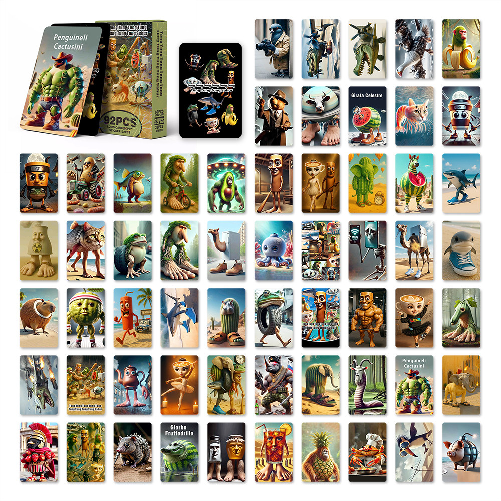 Tung Tung Tung Sahur 92pcs Creative Lomo Cards Italian Brainrot ...