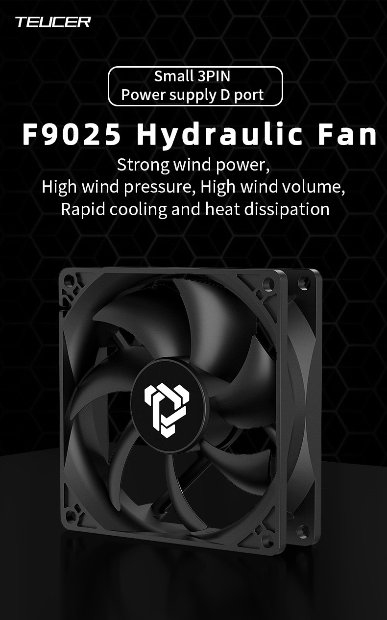 F9025 90mm PC Fan 1300RPM Constant Speed 3Pin add Big 4Pin Interface ...