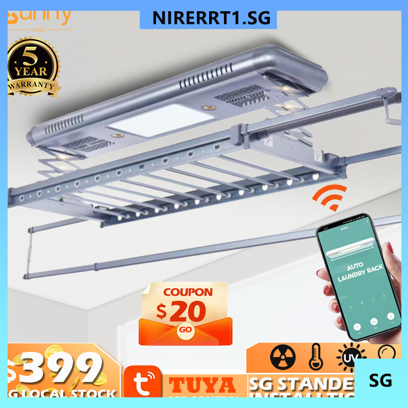 [SG LOCAL] Automated Laundry Rack Tuya-app Control Ceiling Clothes ...