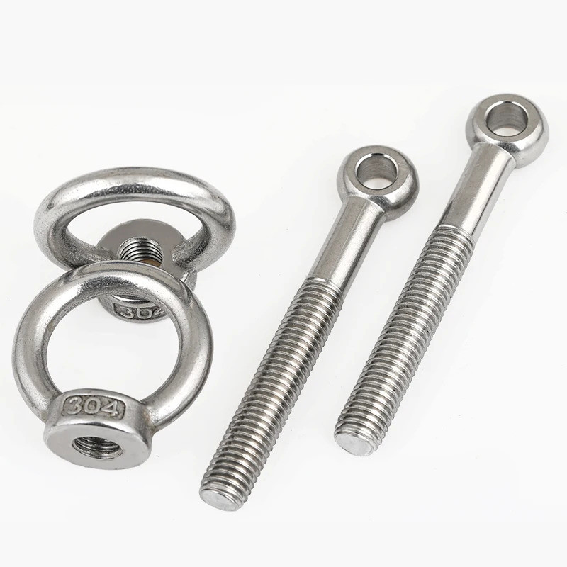 304 Stainless Steel Eyelet Ring Bolt & Nut Set – M5 M6 M8 M10 M12 M14 ...