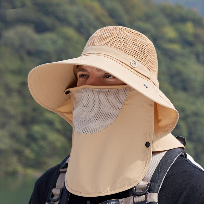 Men's UPF 50+ Bucket Hat Wide Brim Sun Protection Adjustable Neck Flap ...