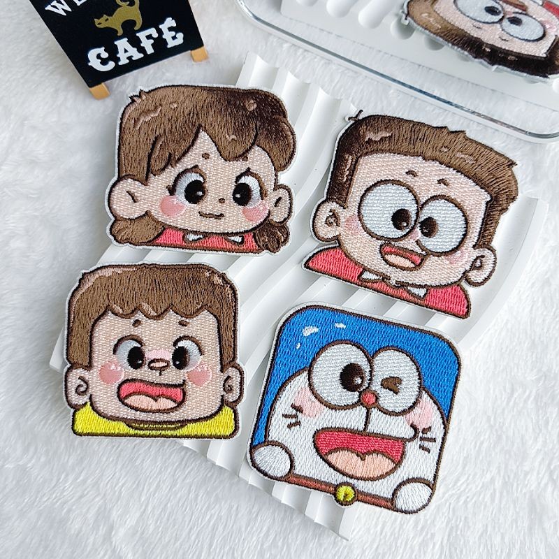 Doraemon Embroidery Patch Clothing Bag Packaging Decoration Patch Down ...
