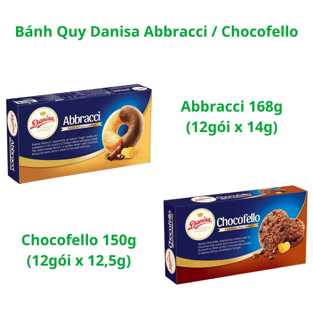 Danisa Abbracci Cookies Butter and Cocoa Flavor 168G Box (12 packs x ...