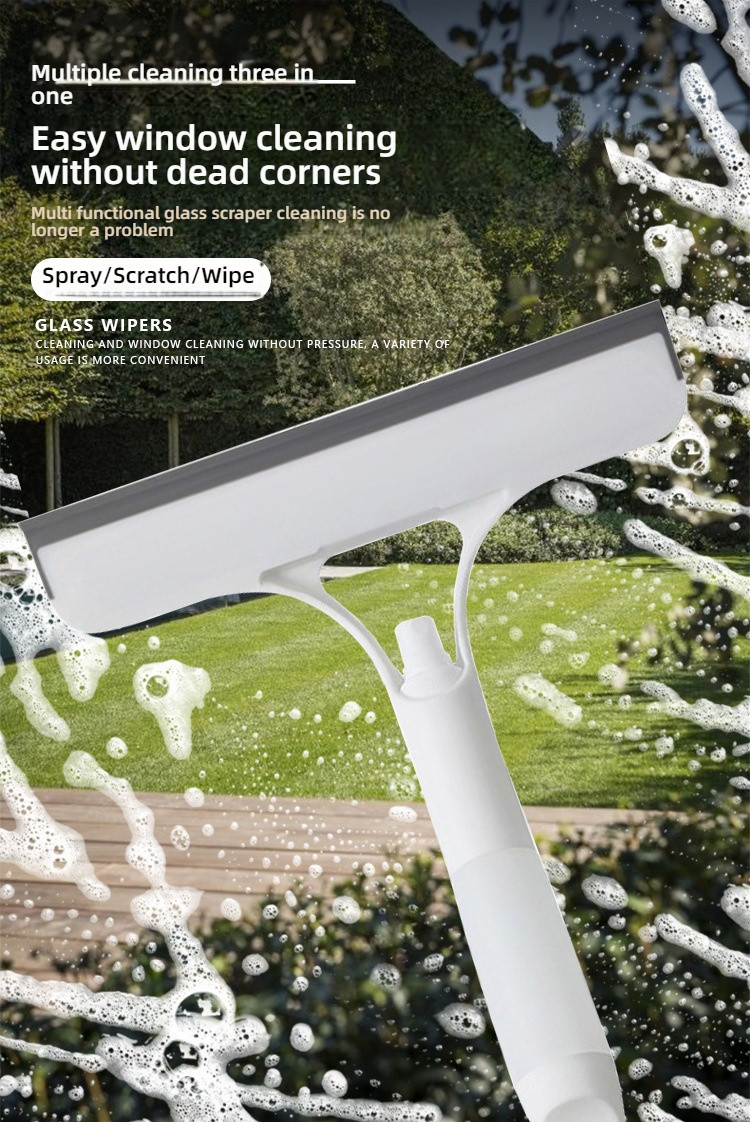 3 in 1 Window Cleaning Squeegee Multi Function Glass Mirror Wiper with ...