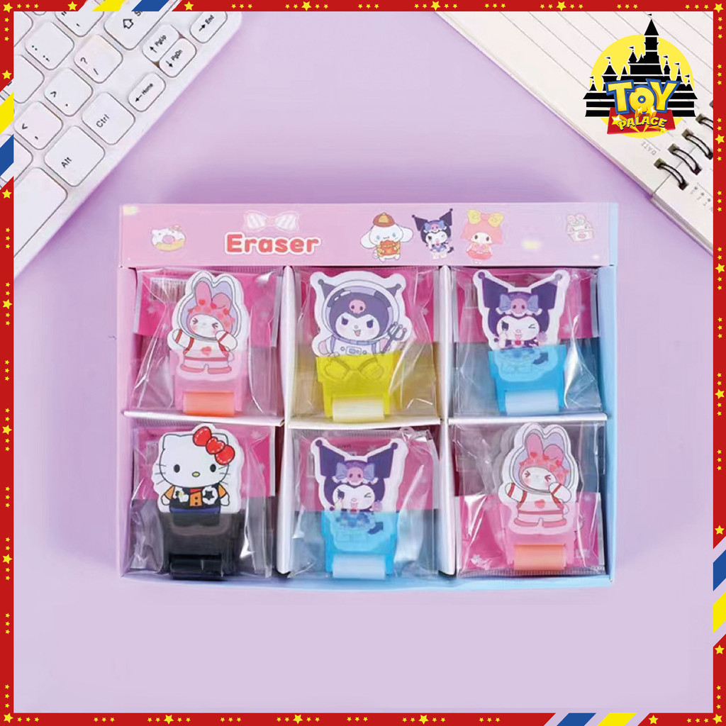 Sanrio Character Eraser With Roller Hello Kitty Melody Kuromi Cinnamoroll | Shopee Singapore