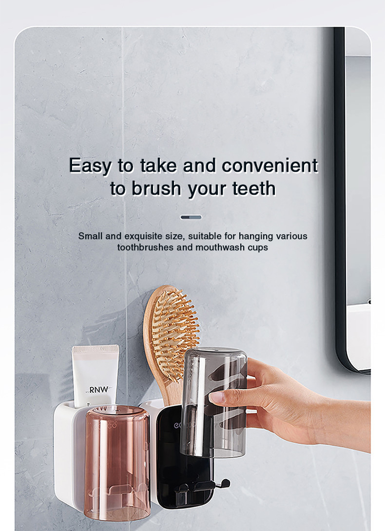 [SG InStock] ECOCO Toothbrush Holder Cup Set Holder + Cup 牙刷架杯組 牙刷架 ...