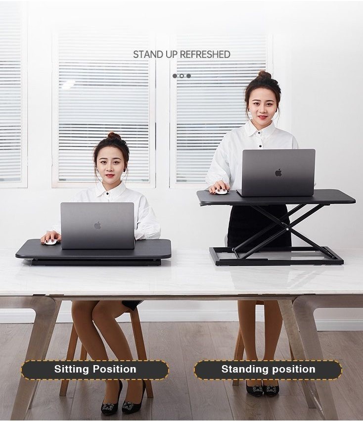 Smart Ergo Manual Desk Converter with 6 heights adjustment (Flex Basic ...