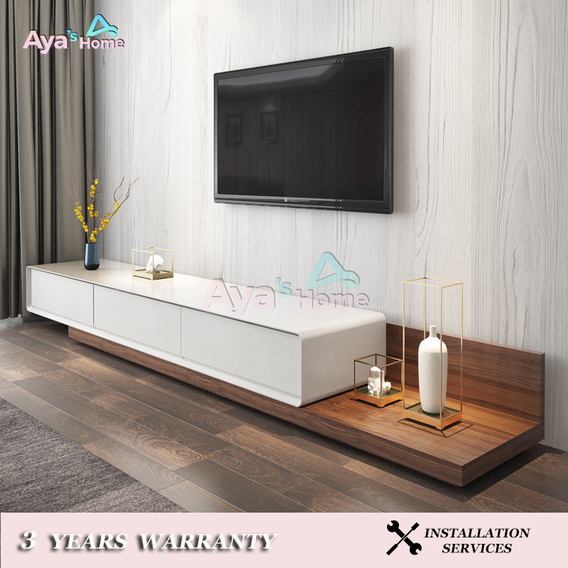 AYA Extendable TV Console Cabinet Living Room Stretch With Drawers ...