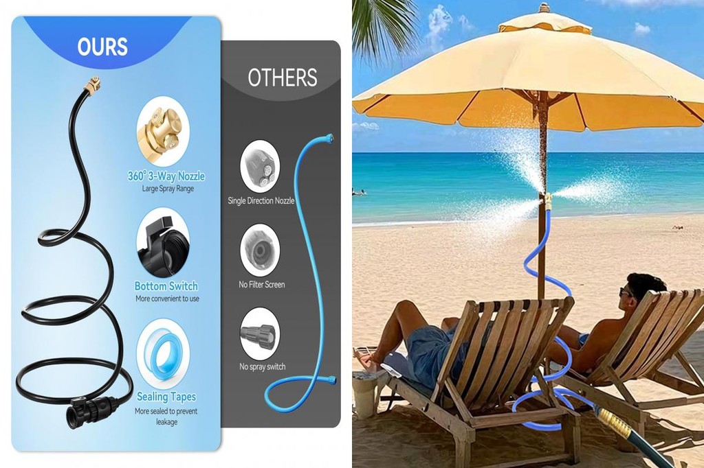 2m Durable Misting Hose Hose Mister for Outdoor Cooling Portable Water ...