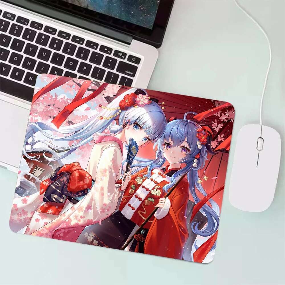 Genshin Impact Ganyu Small Gaming Mouse Pad PC Gamer Keyboard Mousepad ...