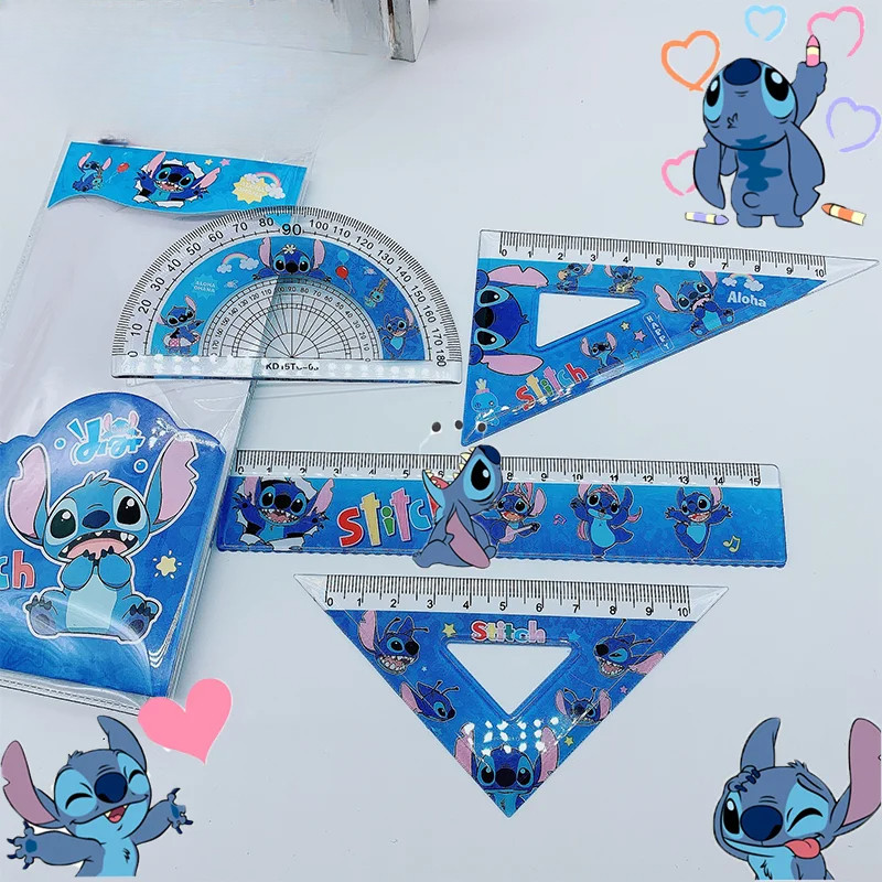 4PCS/Set Stitch Creative Ruler Sets Student Study Stationery Rulers ...