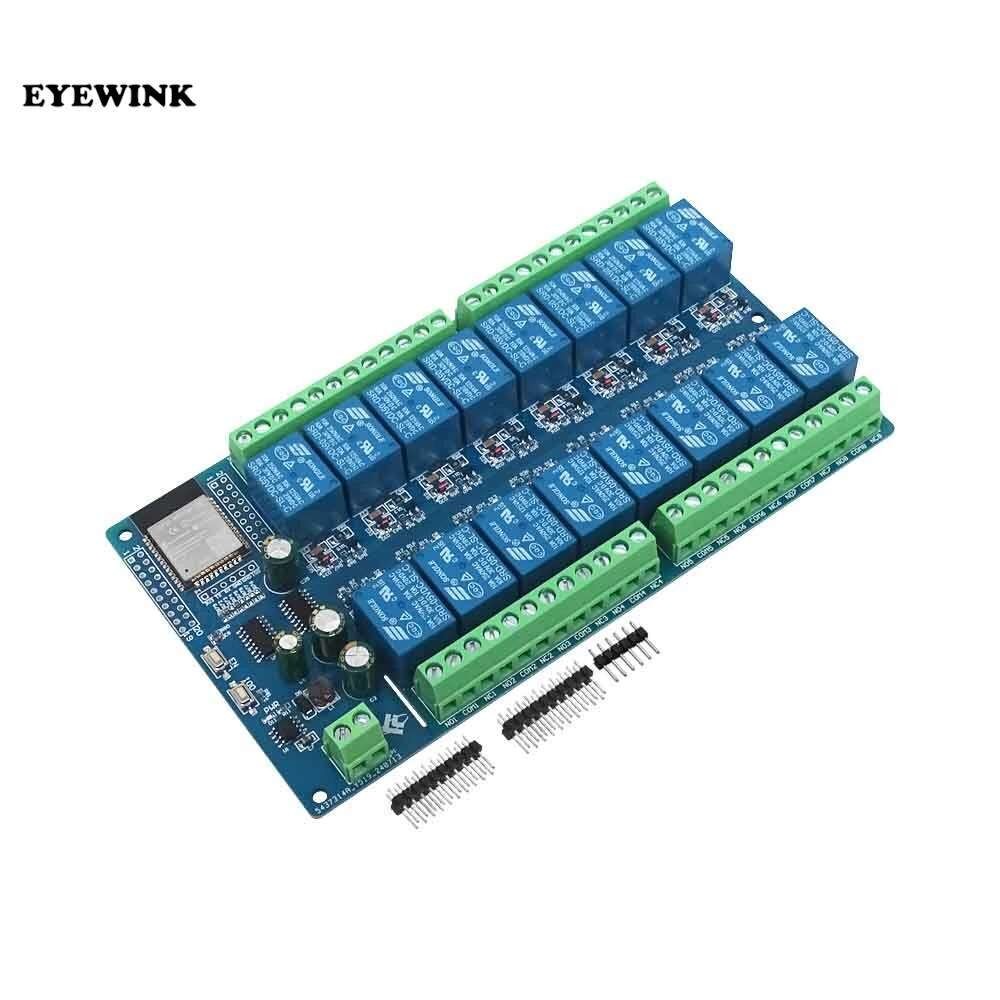 DC 5V power supply ESP32 16 channel relay module development board ...