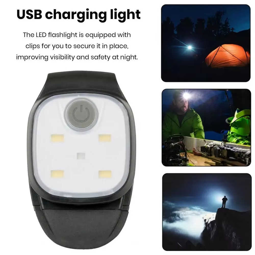 Outdoor Night Clip on Running Lights Reflective USB Rechargeable LED ...