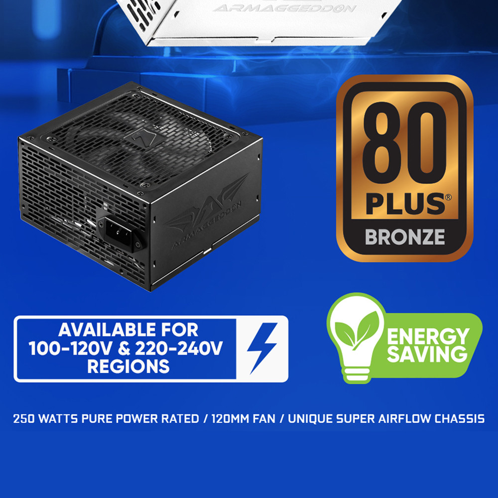 Armaggeddon 80 Plus Bronze Voltron 250S Power Supply Unit | Pure Power Rated 250 Watts | Shopee ...