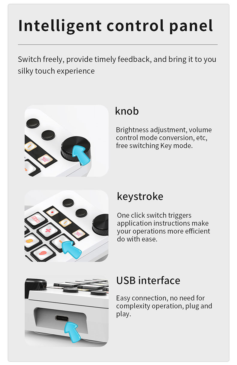 Ajazz N1 Multimedia Controls Multi-Function Desktop Assistant for Office and Gaming Stream ...