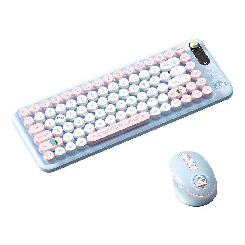 Wireless Keyboard Mouse Set Doraemon J10 Mini Mechanical Computer ...