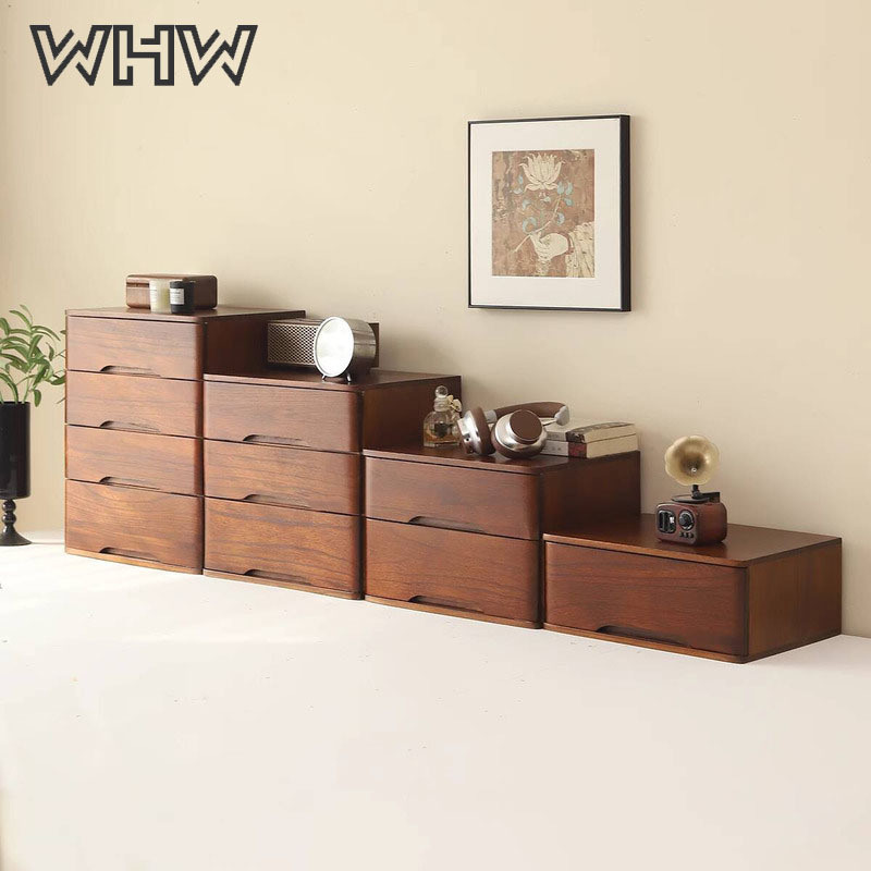 Desktop Storage Cabinet Drawer-style Solid Wood Multi-layer Storage Box ...