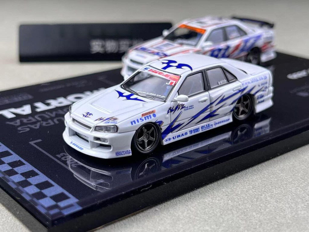 Mortal 1/64 Nissan GTR ER34 BLITZ D1GP Diecast car Car Model Simulation ...