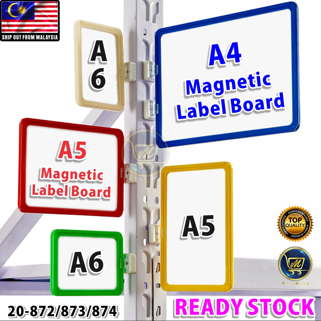 PlatMart - Magnetic Label Board Warehouse Sign Shelf Classification ...