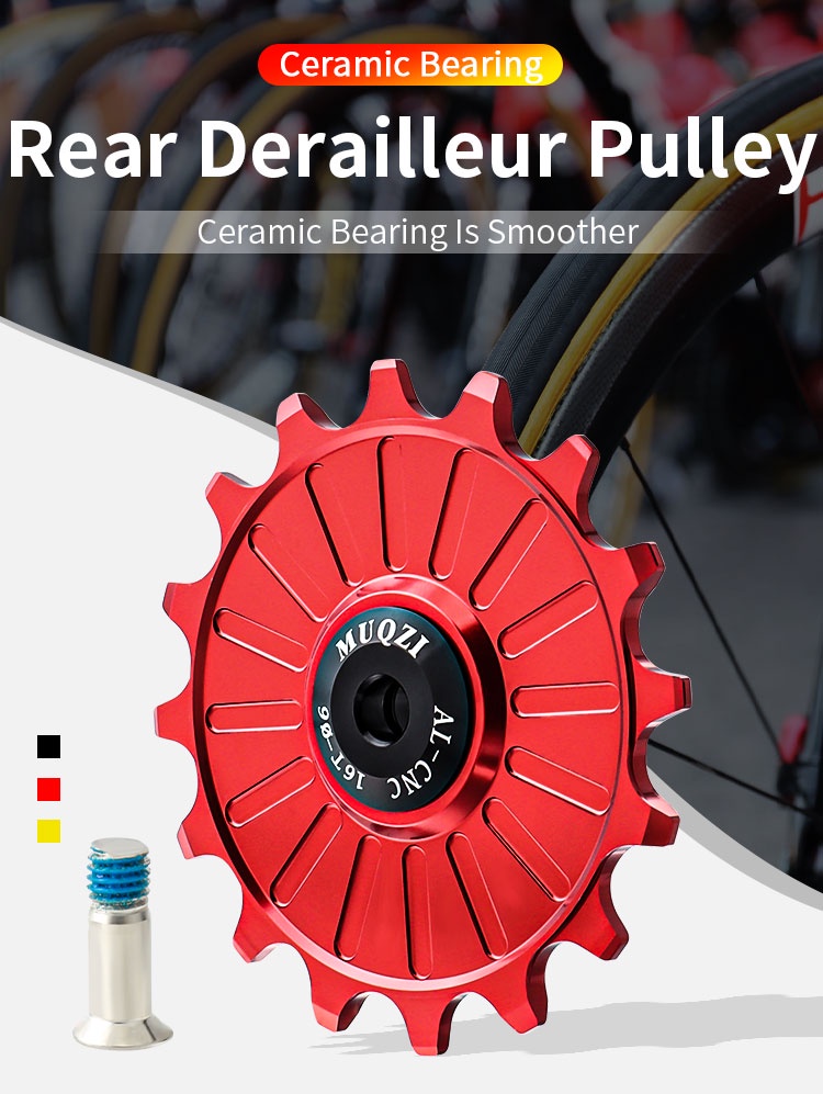 MUQZI 11/12/13/14/15/16/17T Rear Derailleur Jockey Wheel RD Ceramic Bearing Pulley Guide Wheel ...