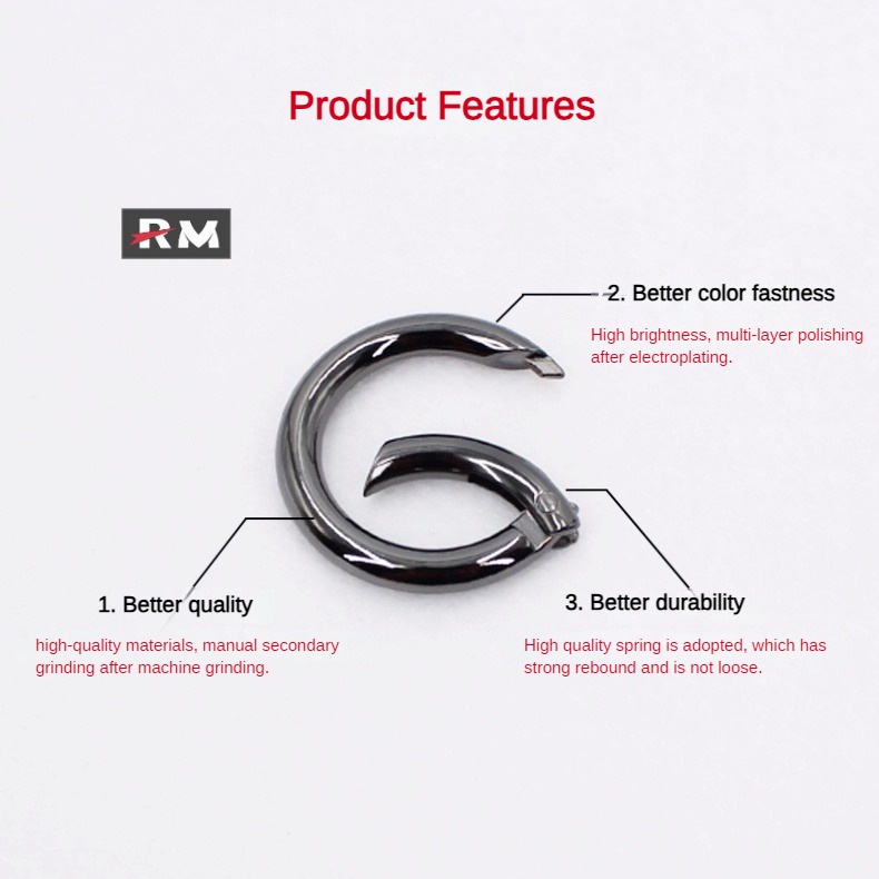 5/10Pcs Zinc Alloy Spring Ring Open O Ring Spring Buckle Key Ring ...