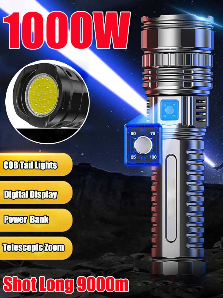 NEW XHP299 High Powerful LED Flashlights Type-C Reachargeable White ...