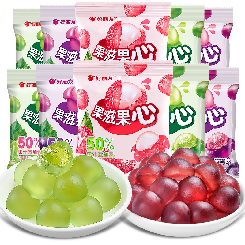 [Orion] Fruity Fruit Peeled Gummy Lychee Green Purple Grape 33g ...